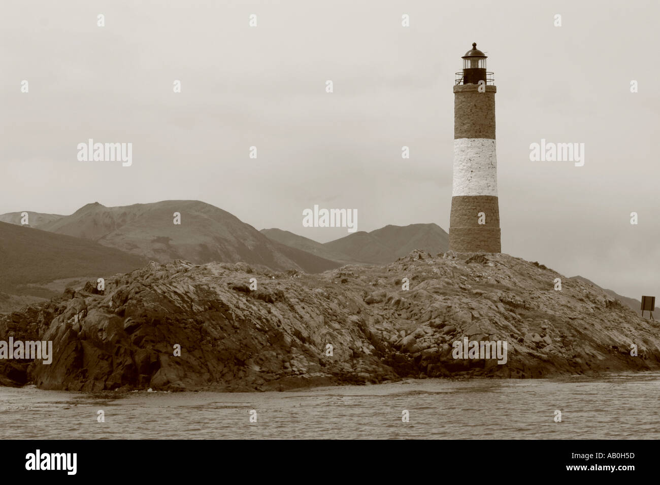 Navigation lighthouse in the Beagle Channel Ushuaia Argentina Stock ...