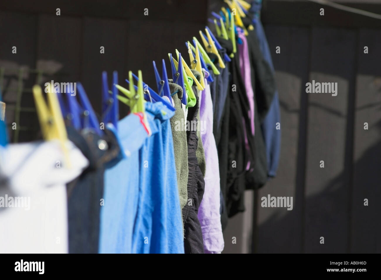 Washing on a Washing Line Stock Photo - Alamy