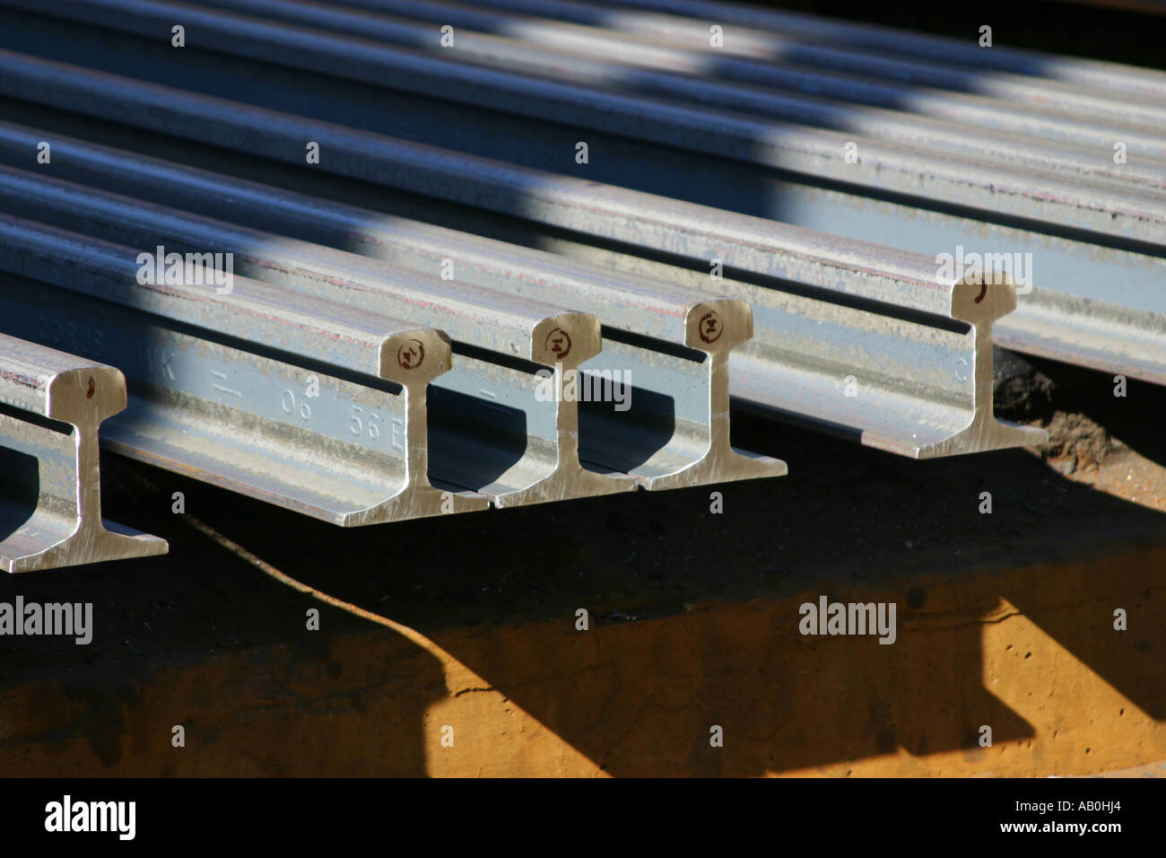 Steel railway line Stock Photo - Alamy