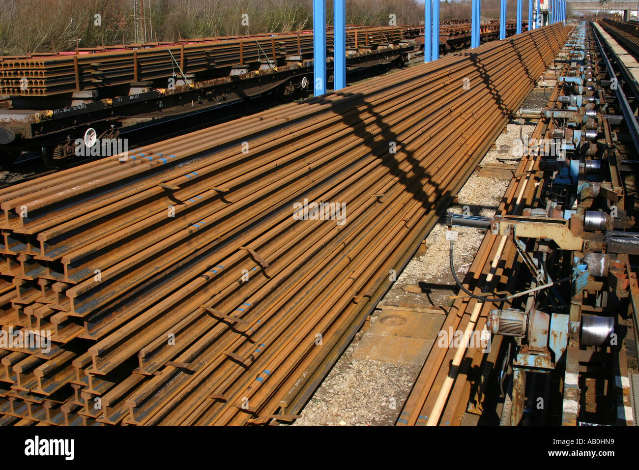 Steel railway line Stock Photo - Alamy