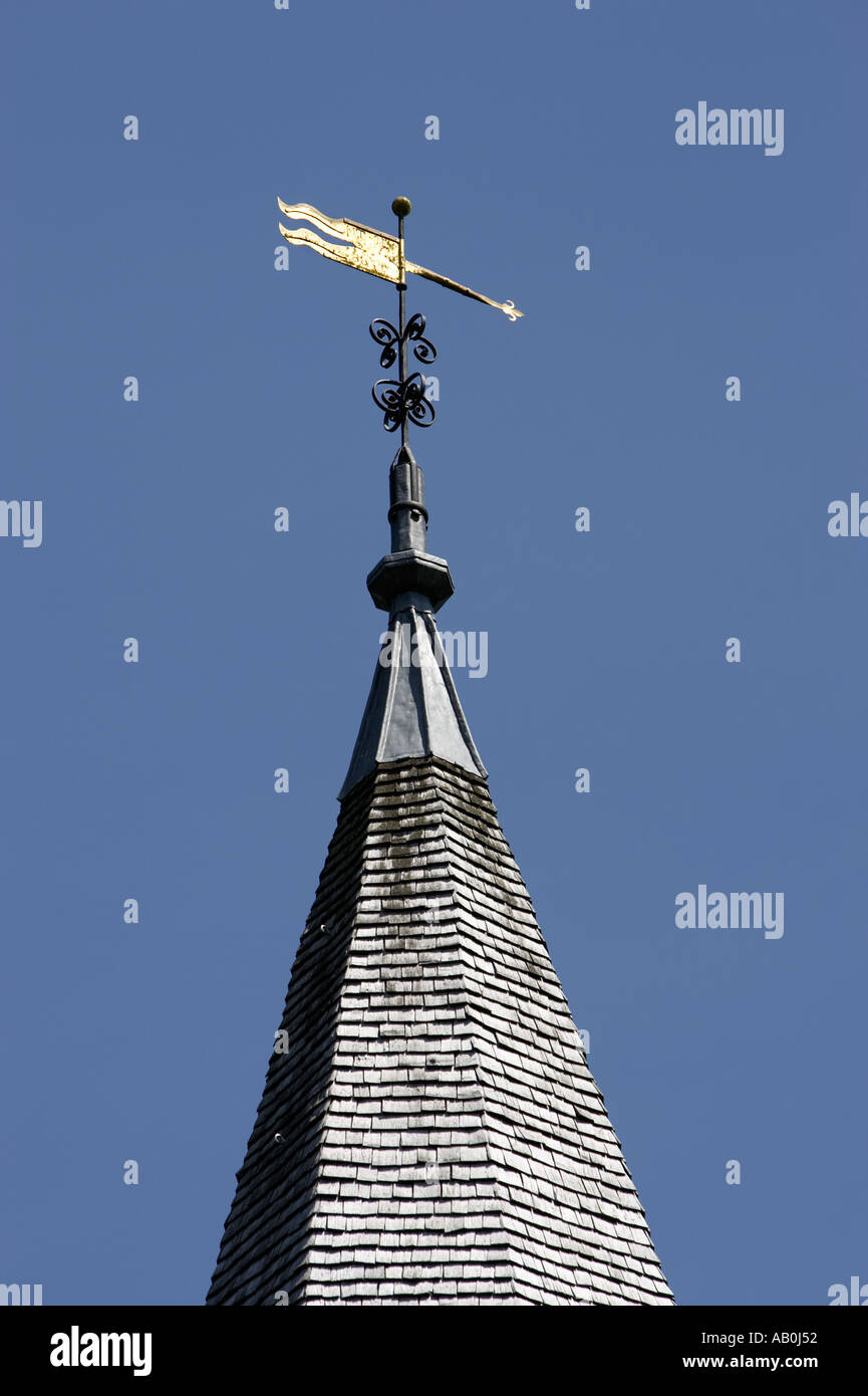 Spire and weather vane of an English church UK Stock Photo - Alamy