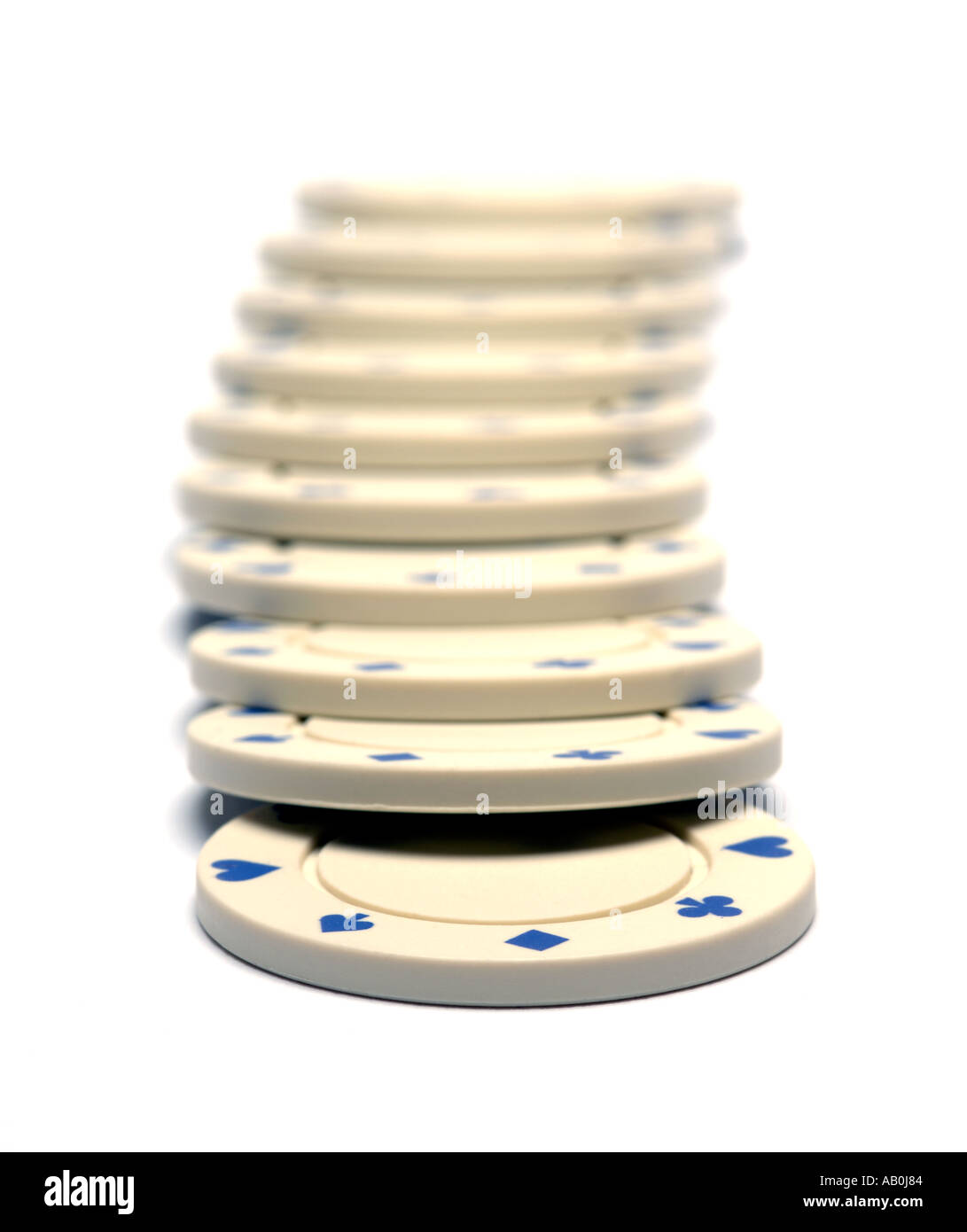Row of white poker chips Stock Photo - Alamy