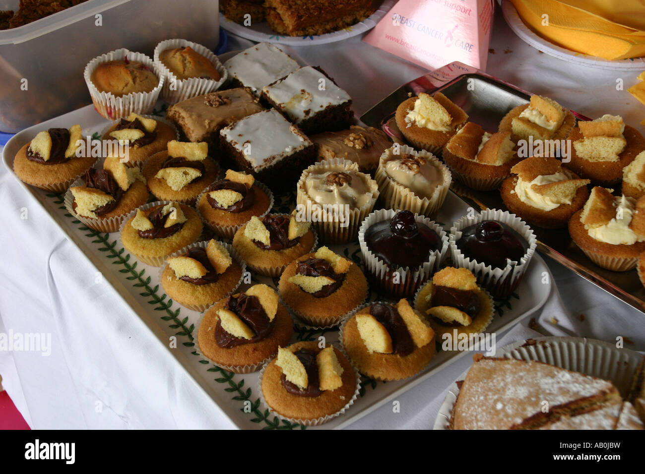 Fairy Cakes on Cake Stall Stock Photo - Alamy
