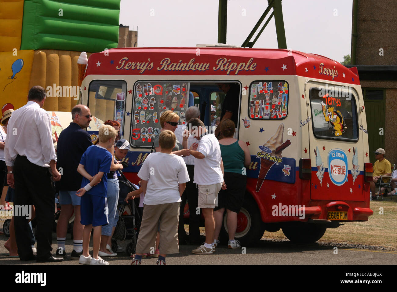 People Queue at Ice Cream Van at Airshow Stock Photo - Alamy