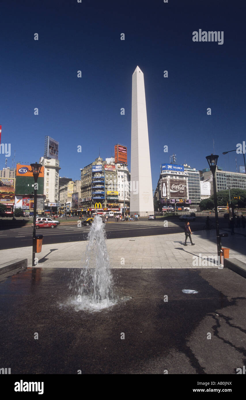 The Obelisk and Avenue 9 de Julio, Buenos Aires, Argentina Stock Photo ...