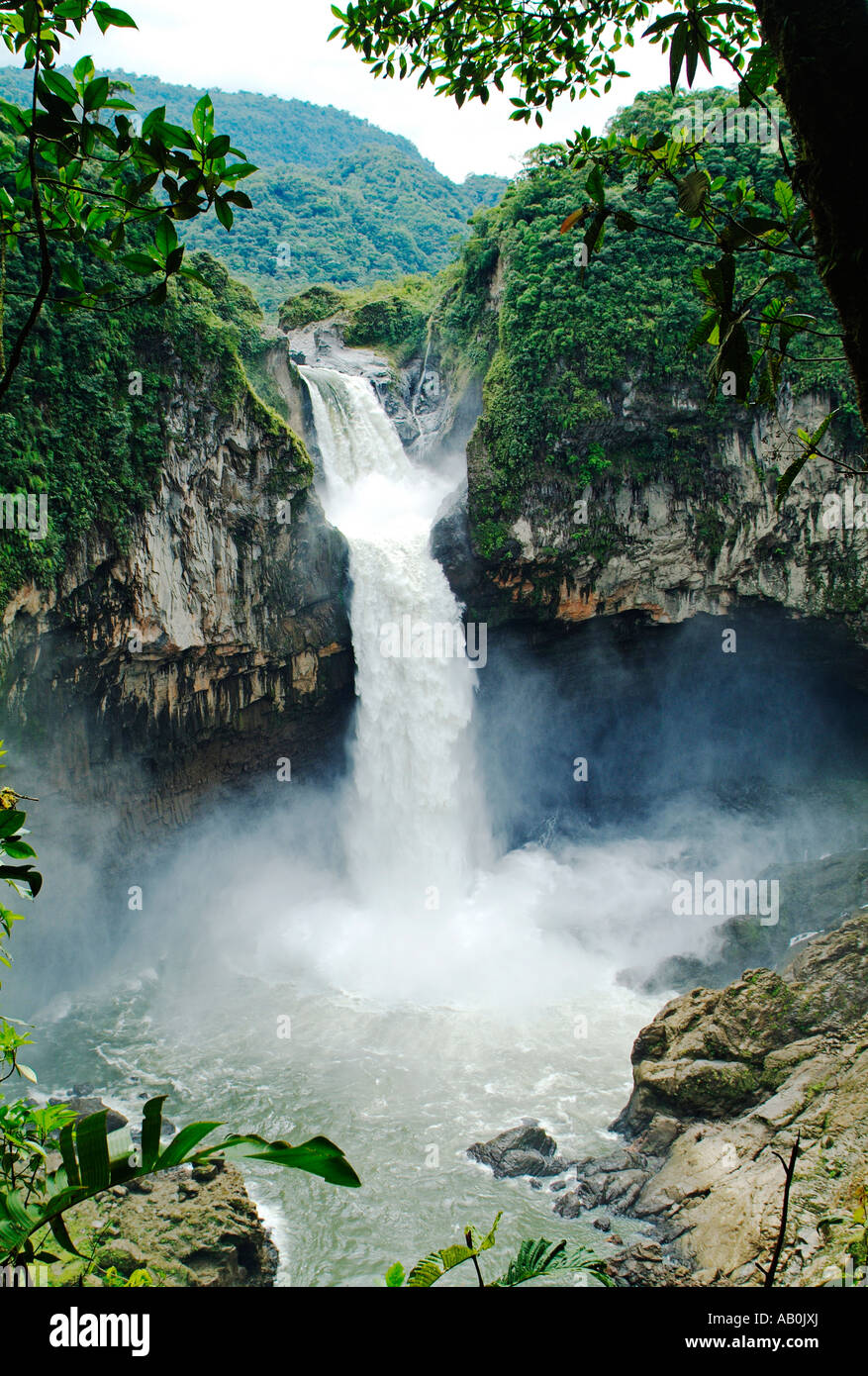 San Rafael Falls, the highest falls in Ecuador, between Baeza and Lago ...