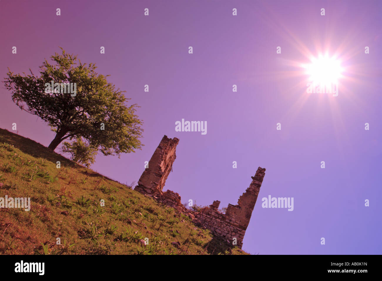 Ruined house in countryside Stock Photo - Alamy