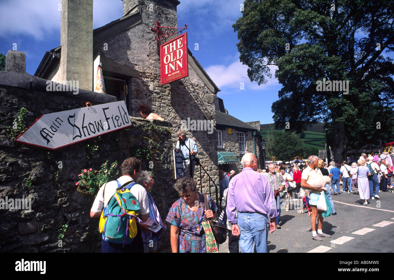 Activity at Widecombe Fair Dartmoor Devon England Stock Photo - Alamy