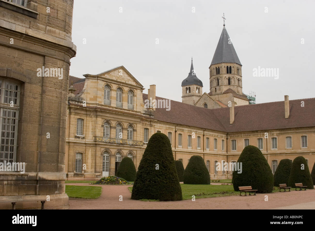 Cluny monastery with abbey behind, Burgundy, France Stock Photo - Alamy