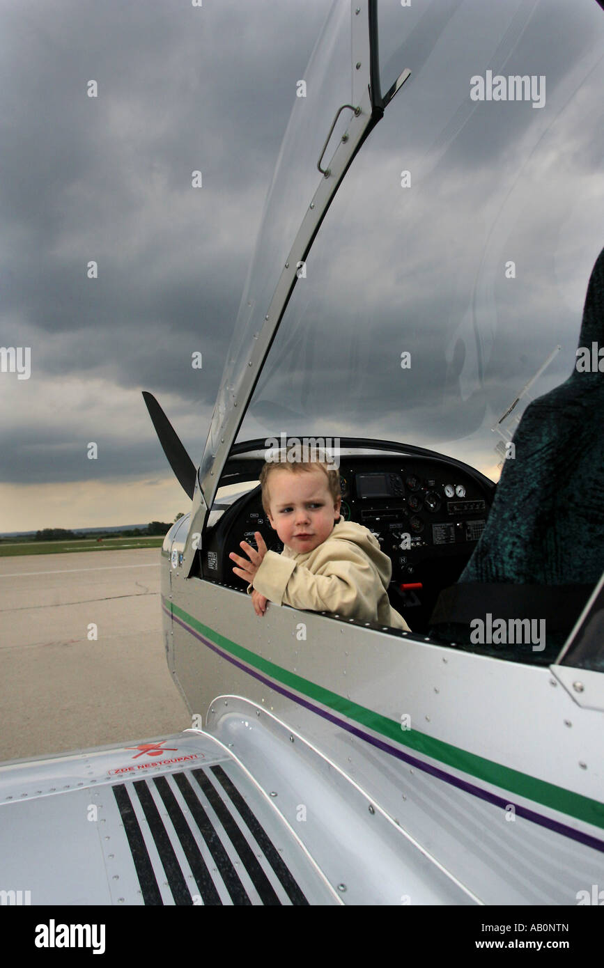 Child in an Airplane Stock Photo - Alamy