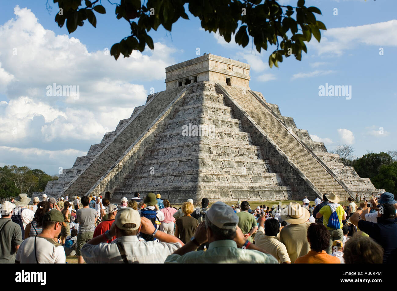 Giant serpent shadow cast down the pyramid during equinox Stock Photo ...