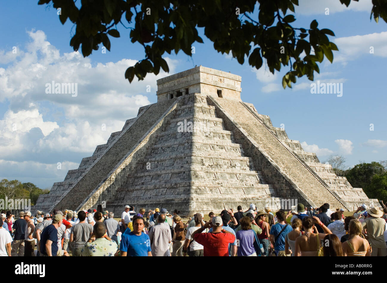 Giant serpent shadow cast down the pyramid during equinox Stock Photo ...