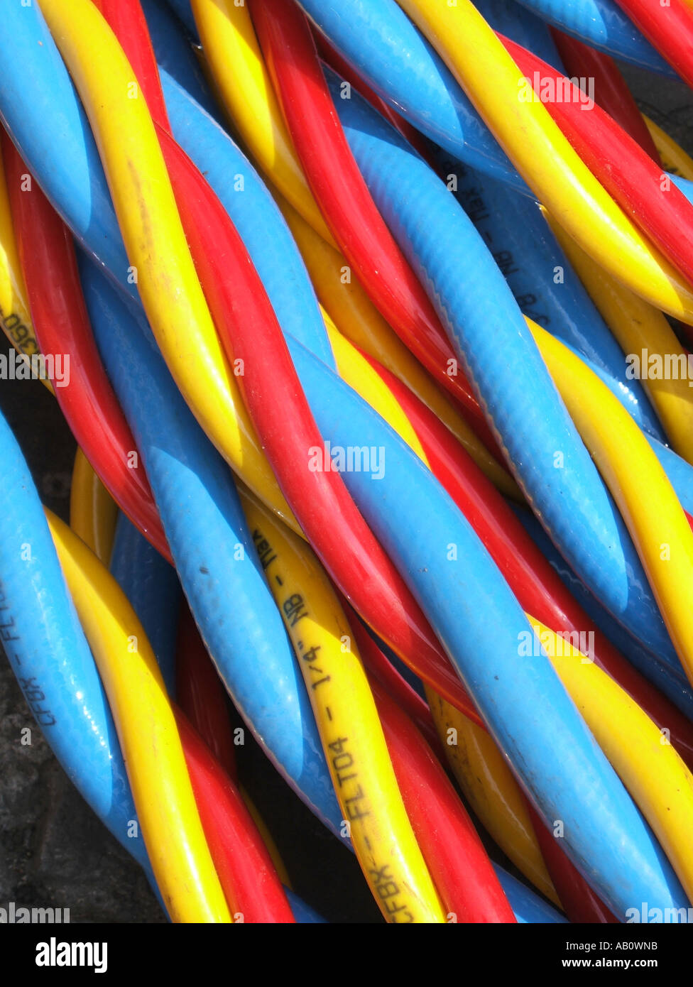 colourful tubes used with underwater diving equipment Stock Photo - Alamy