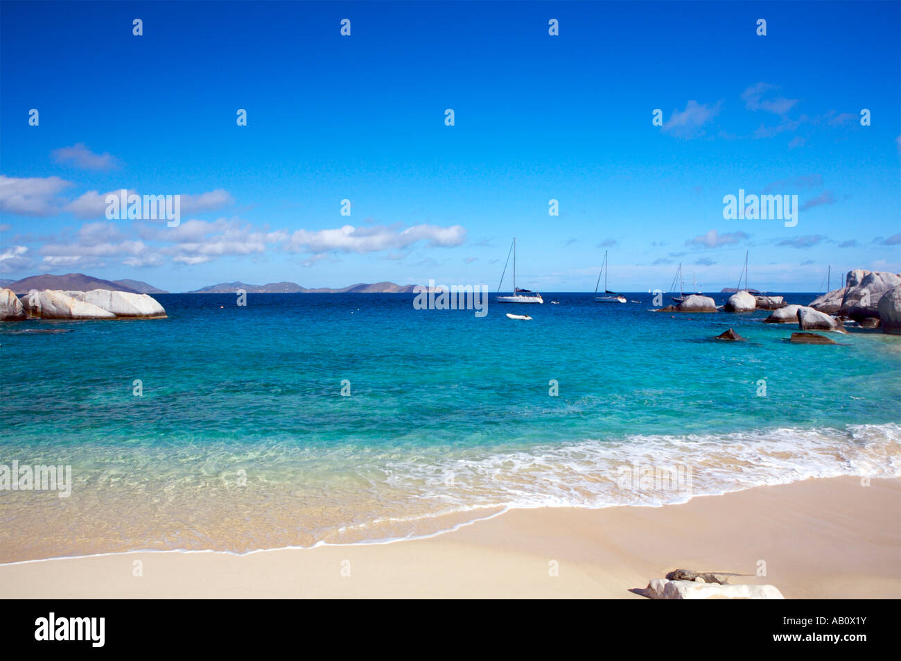Yachts parked close to Devils Bay The Baths National Park Virgin Gorda ...
