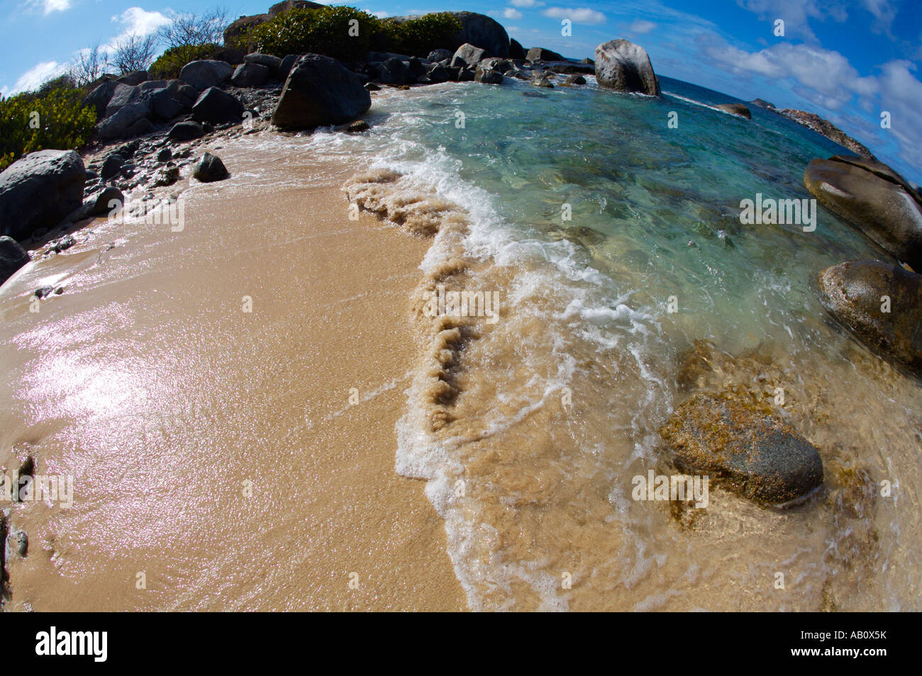 Devils Bay waves The Baths National Park Virgin Gorda British Virgin ...