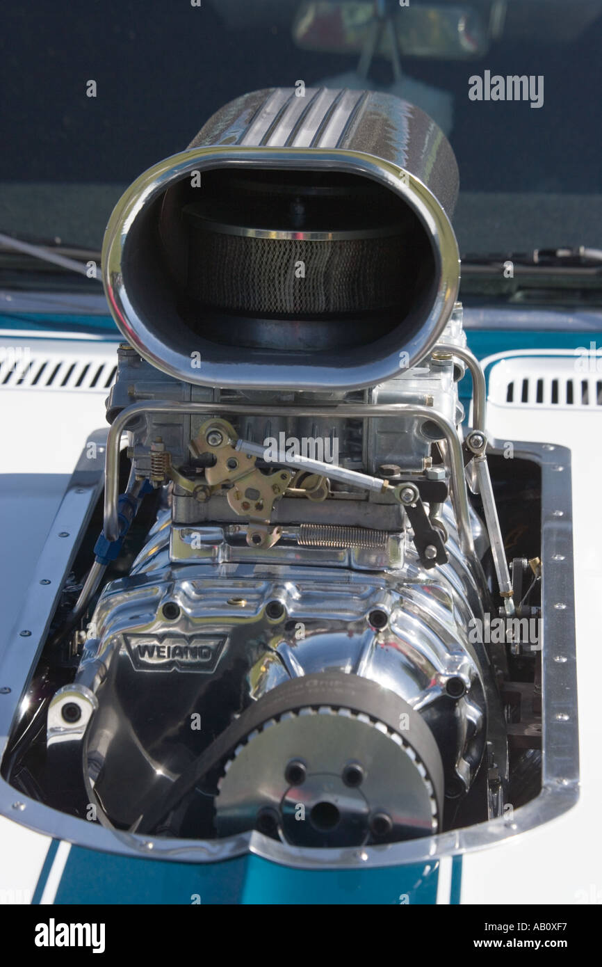 Engines of classic cars with blowers Stock Photo - Alamy
