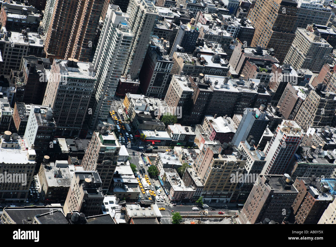 Aerial view of New York Manhattan Buildings and Streets Stock Photo - Alamy