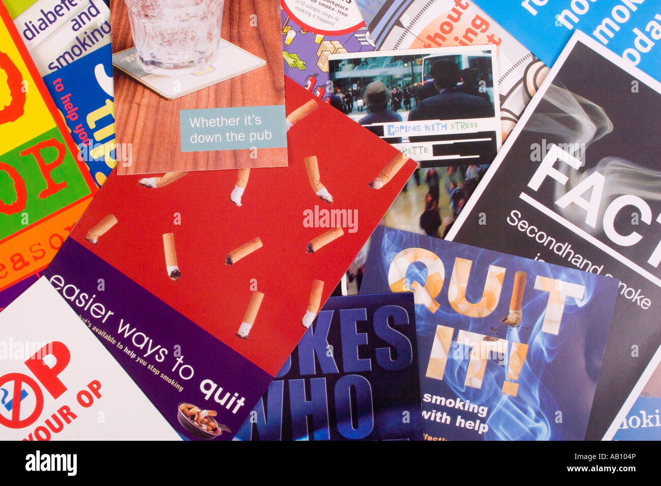 A selection of "stop smoking" leaflets Stock Photo - Alamy