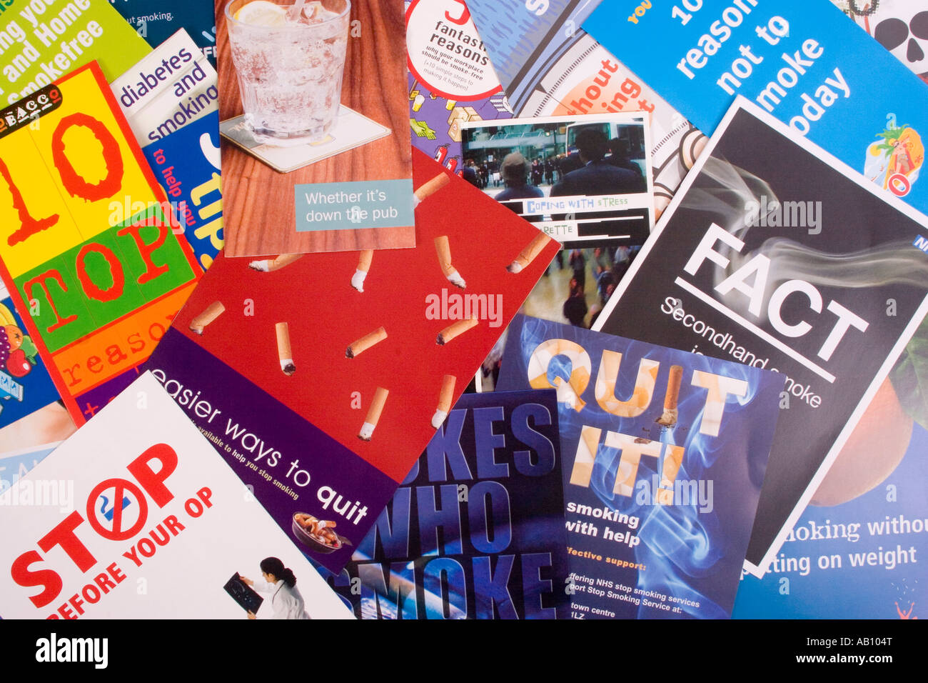A selection of "stop smoking" leaflets Stock Photo - Alamy