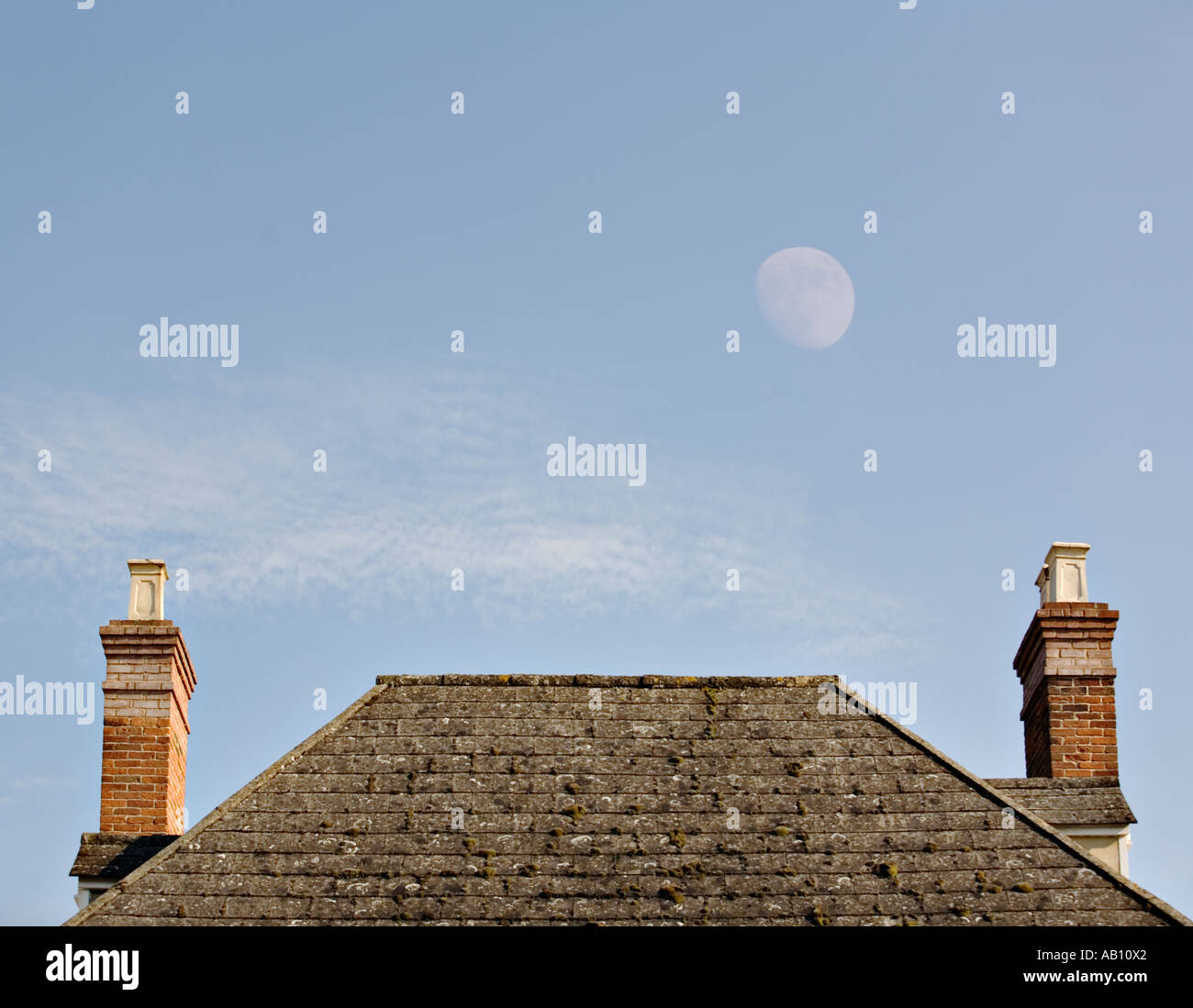 roof top and moon Stock Photo - Alamy