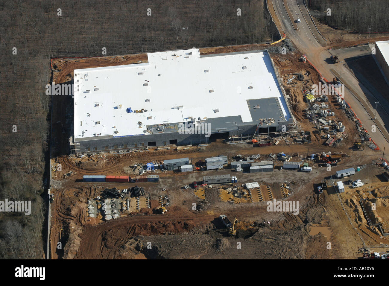 Aerial view of store under construction in Staten Island, New York, U.S ...