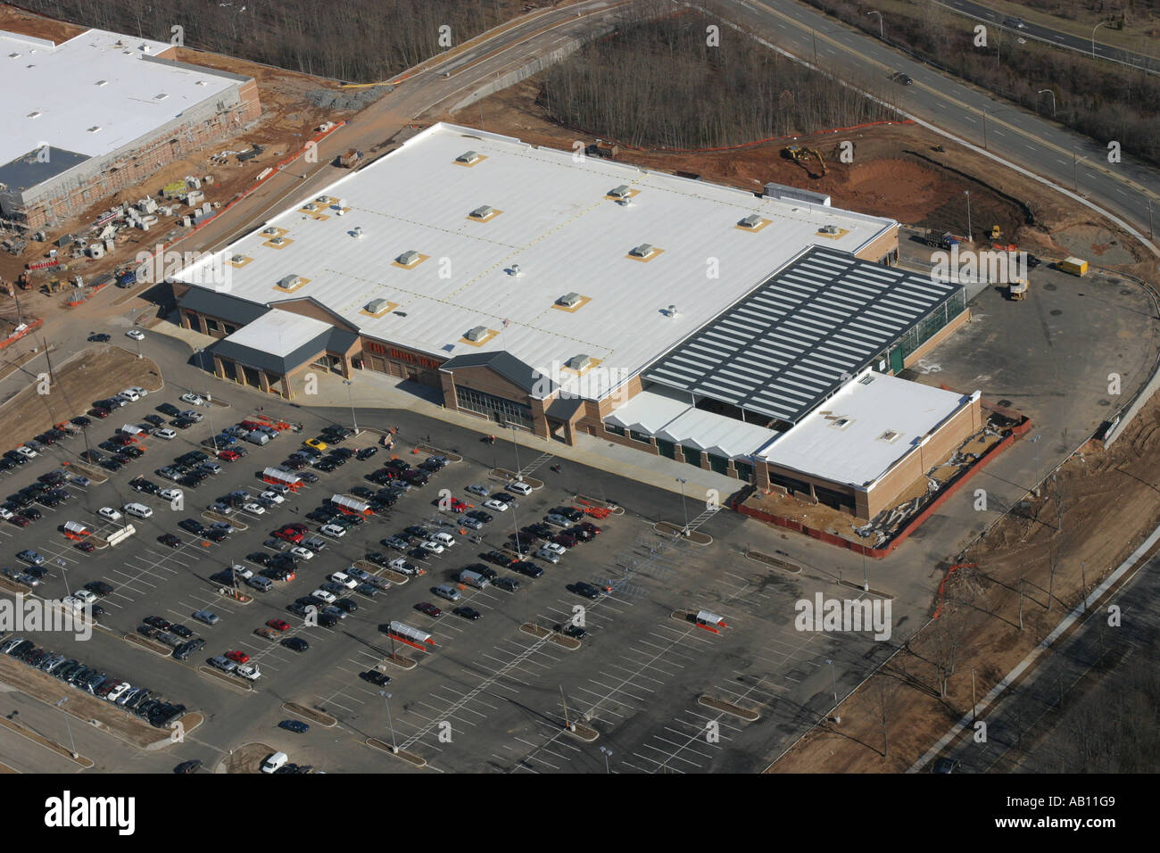 Aerial view of store under construction in Staten Island, New York, U.S ...