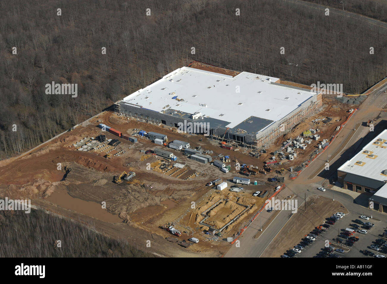 Aerial view of store under construction in Staten Island, New York, U.S ...