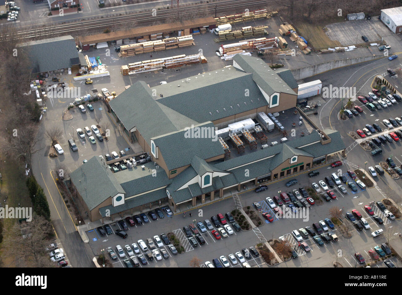 Aerial view of shopping center located in Madison, New Jersey Stock ...