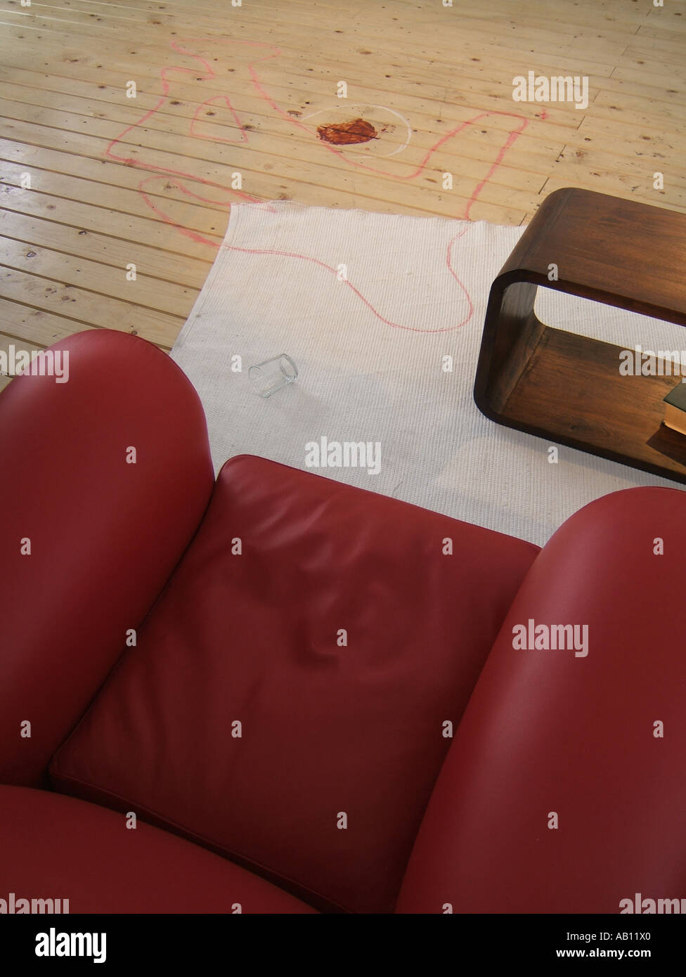 corpse outline in mock up murder scene at festa della polizia police ...