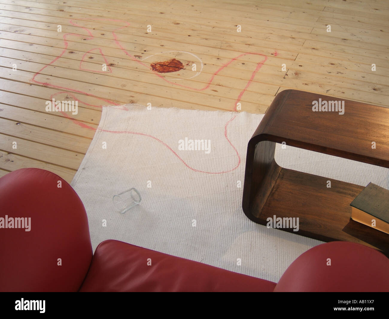 corpse outline in mock up murder scene at festa della polizia police ...