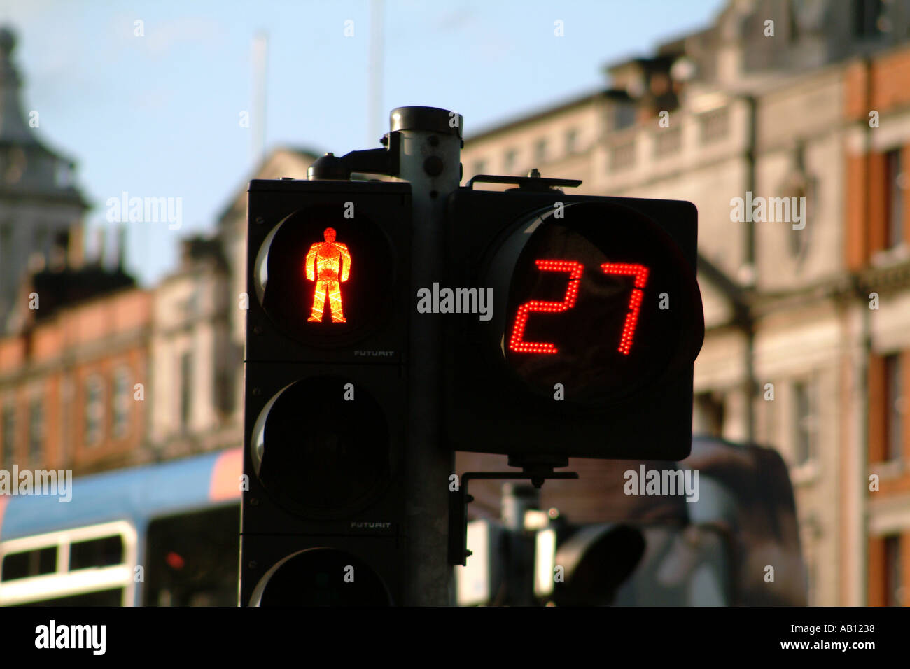 Pedestrian Crossing light in Dublin Ireland the numbers advise how long ...