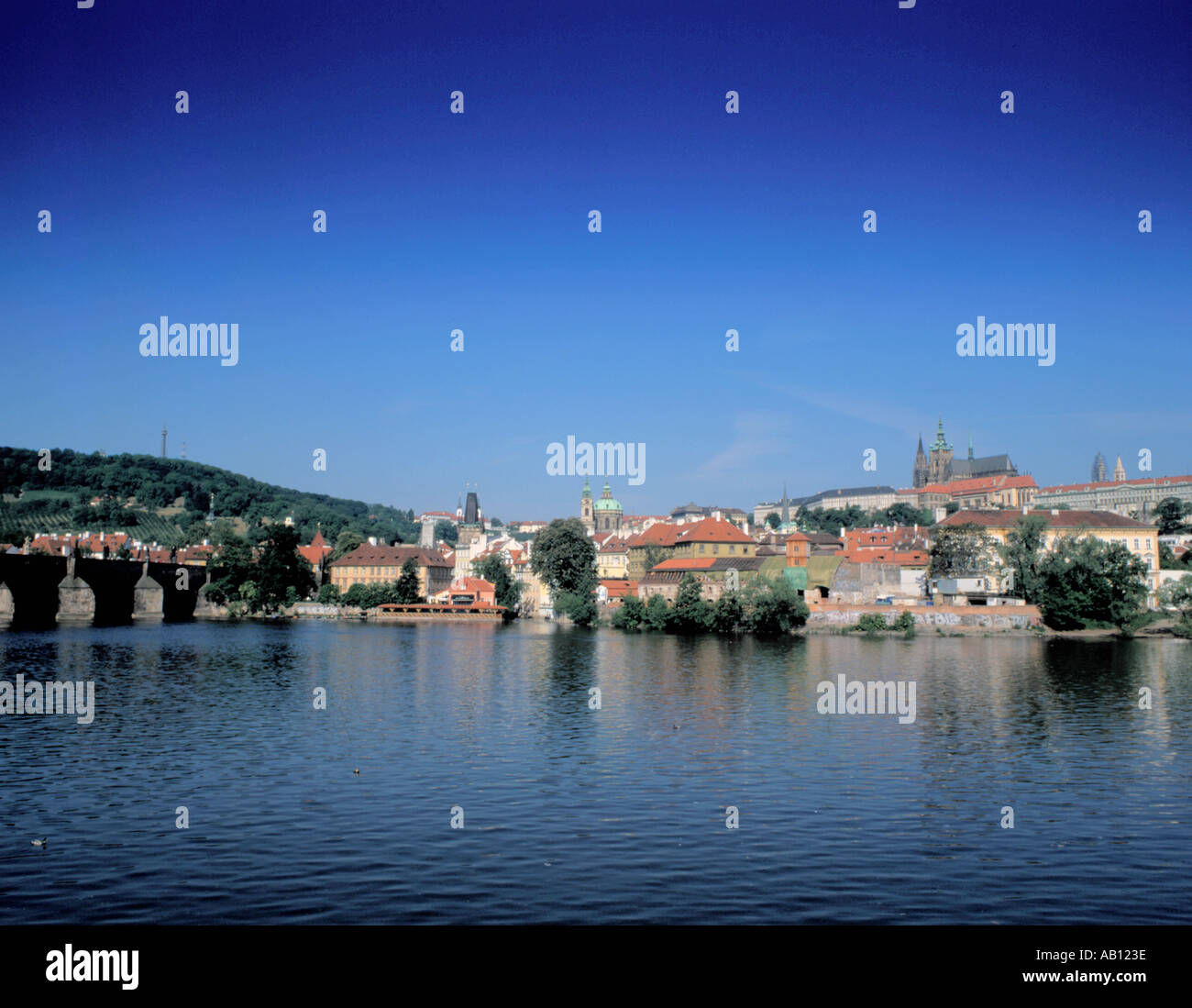 Panorama over River Vltava, Prague, Czech Republic Stock Photo - Alamy