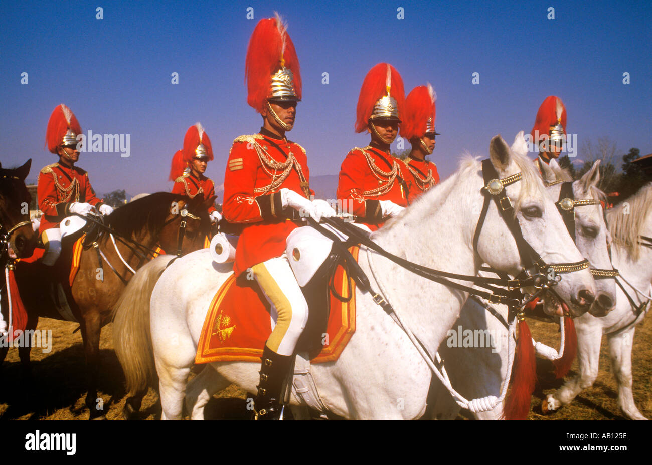 Cavalry of Nepalese army at King s birthday parade Kathmandu Nepal ...