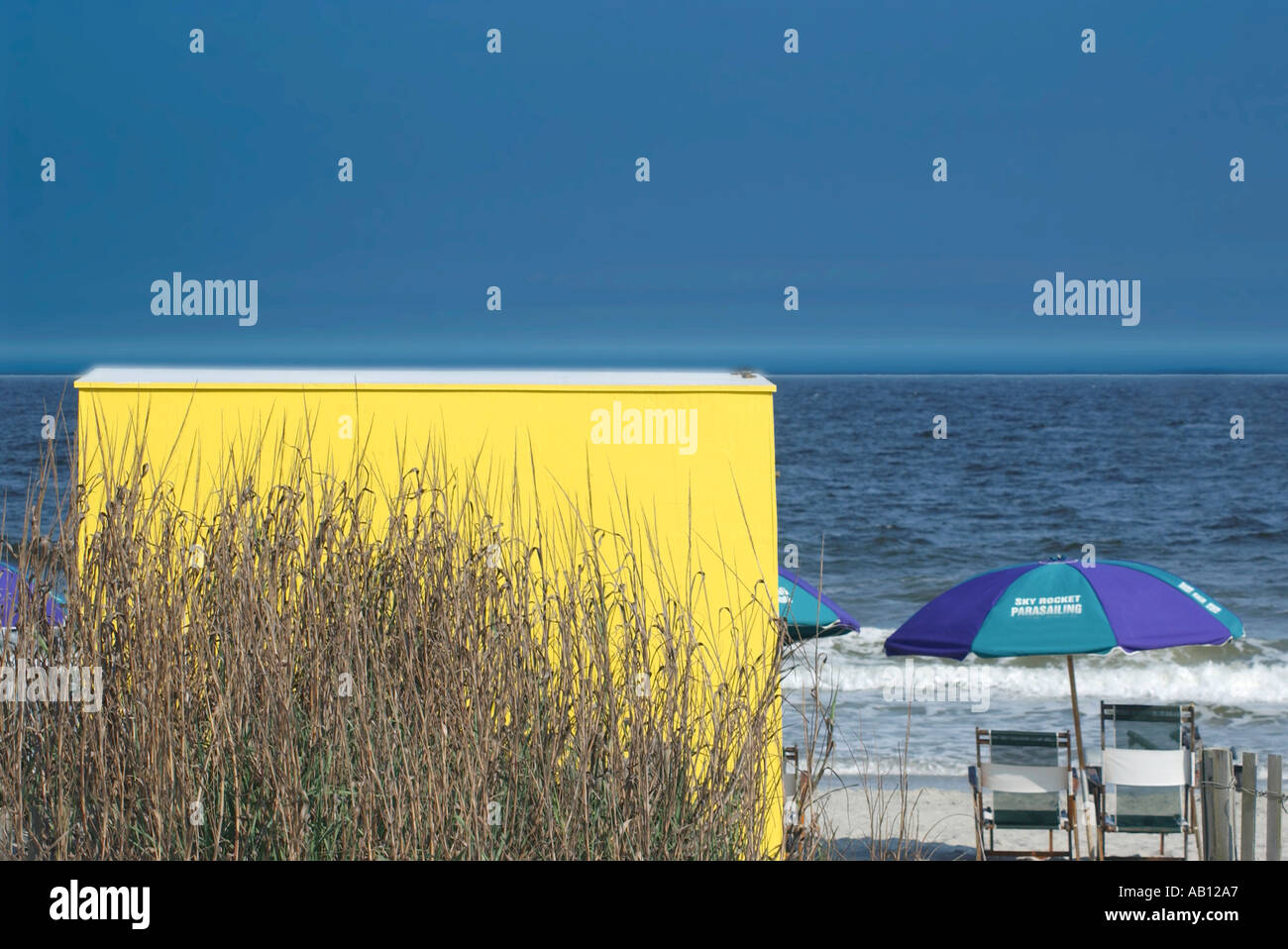 Yellow building by the seashore at Myrtle Beach, South Carolina, USA ...