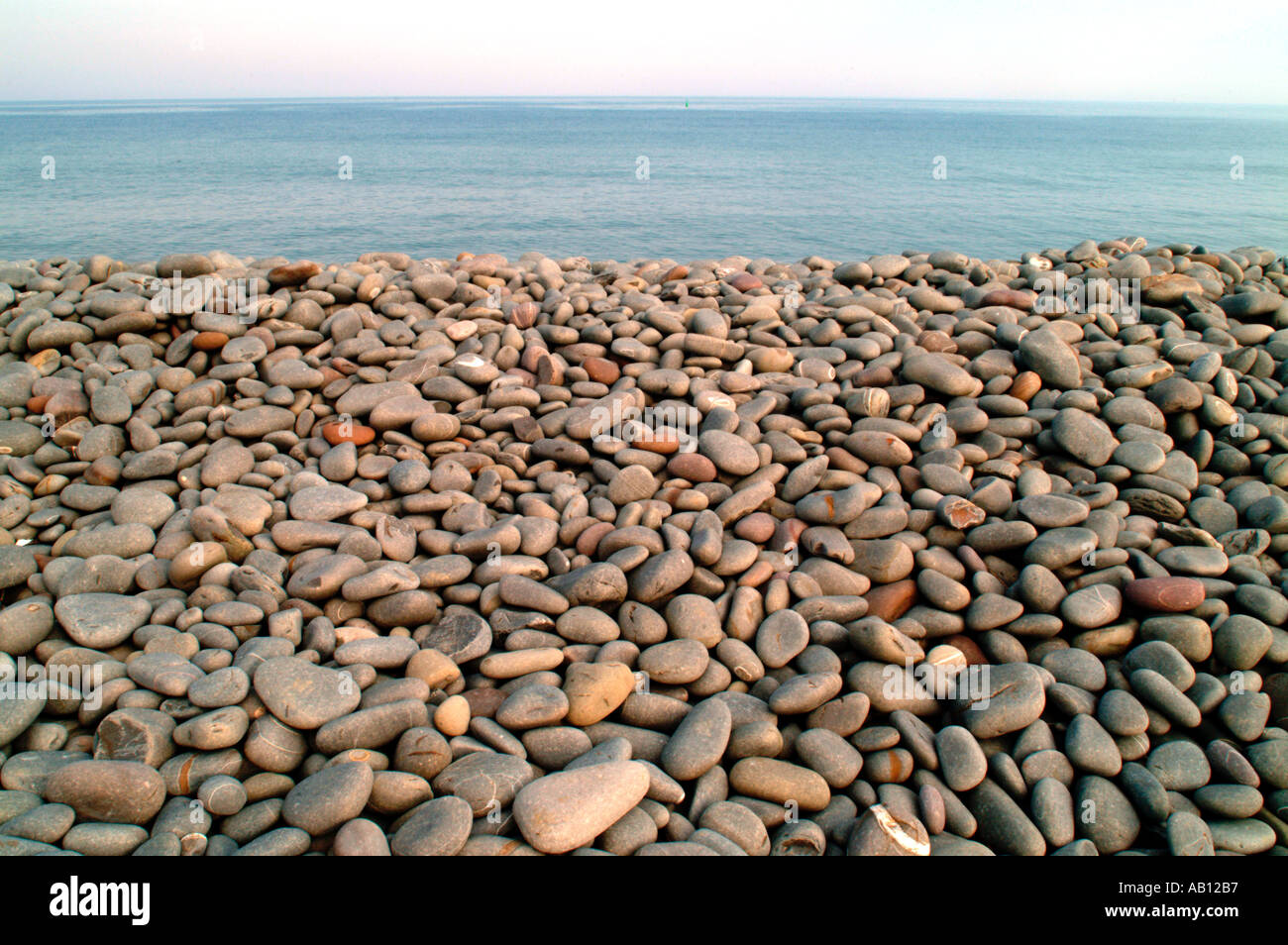 Pebble beach bay Abbotsham North Devon UK Stock Photo - Alamy