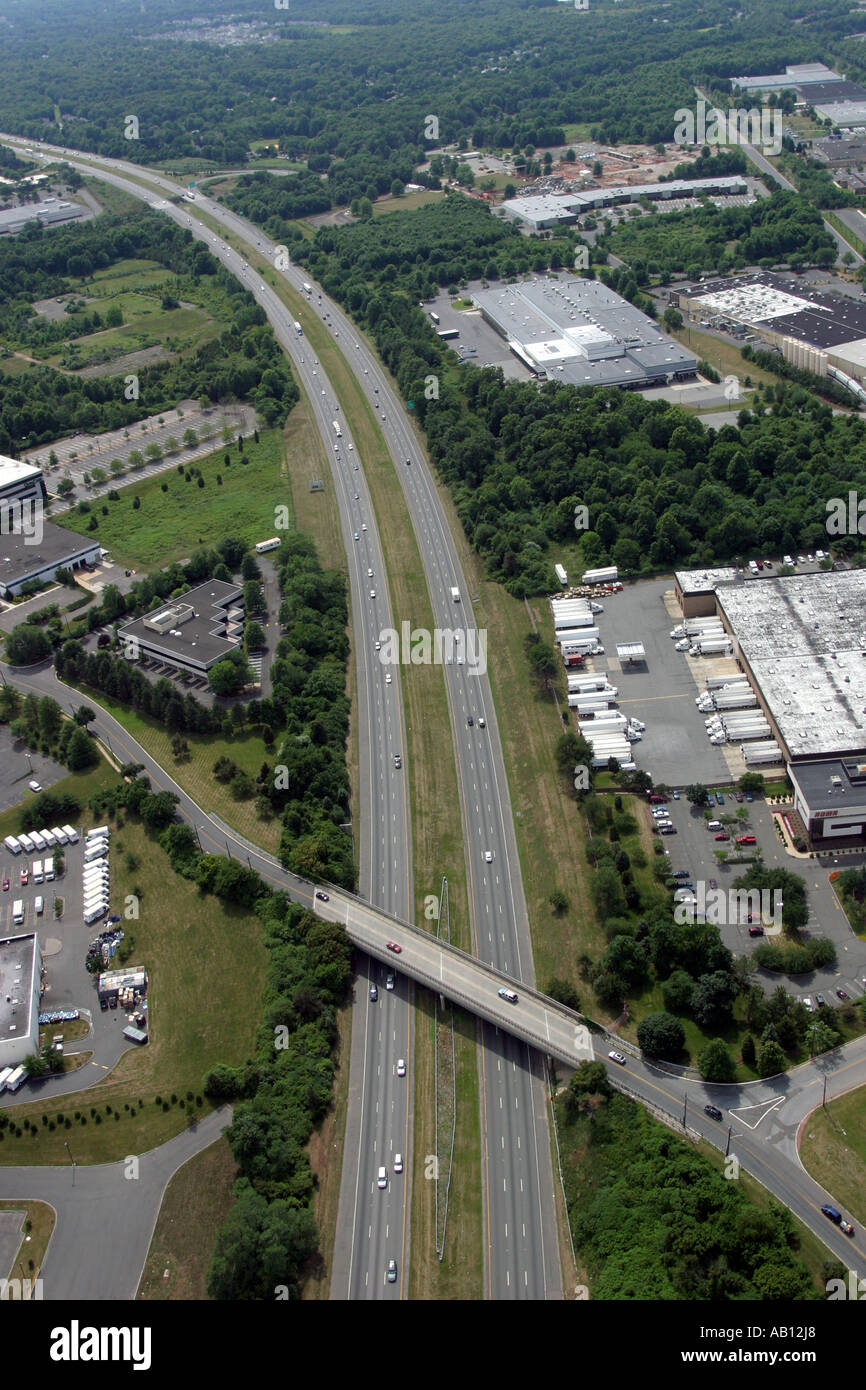 Aerial view of Interstate highway Rt. 287 located in New Jersey, U.S.A ...