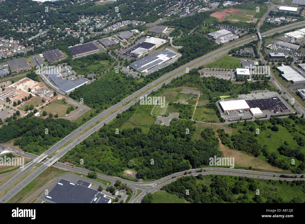 Aerial view of Interstate highway Rt. 287 located in New Jersey, U.S.A ...