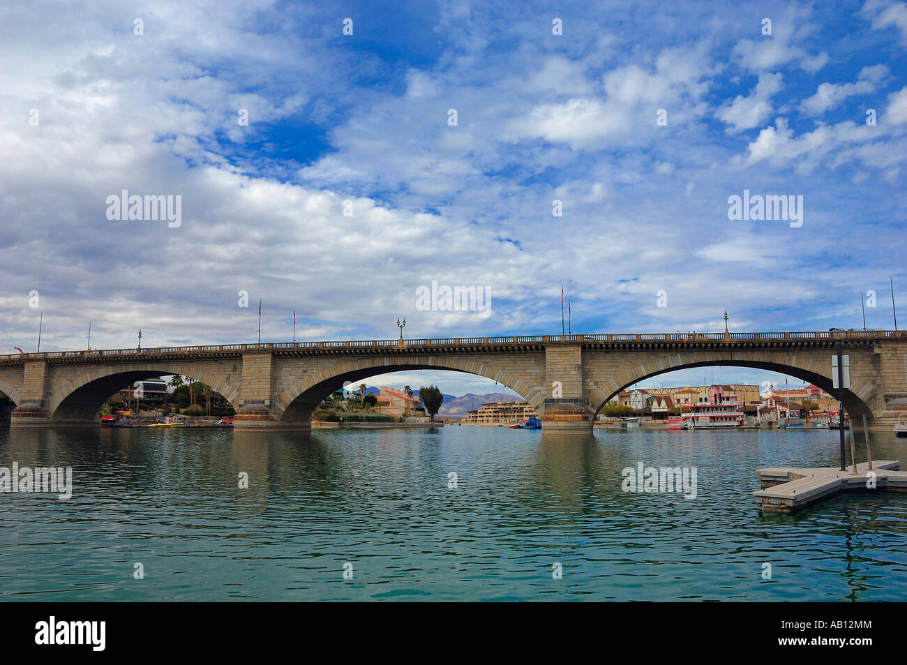 London Bridge spanning the Colorado River in Havasu City, Arizona USA ...