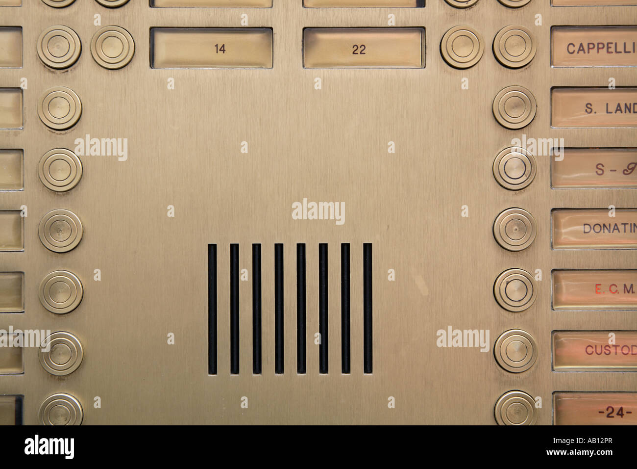 Door Buzzer doorbell in a complex, isolated Stock Photo - Alamy