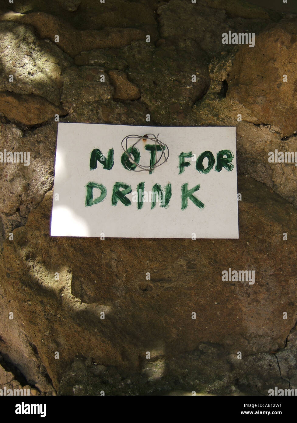 not for drink sign by water fountain Stock Photo - Alamy