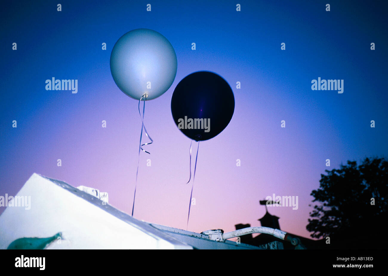 balloons in front of house Stock Photo - Alamy