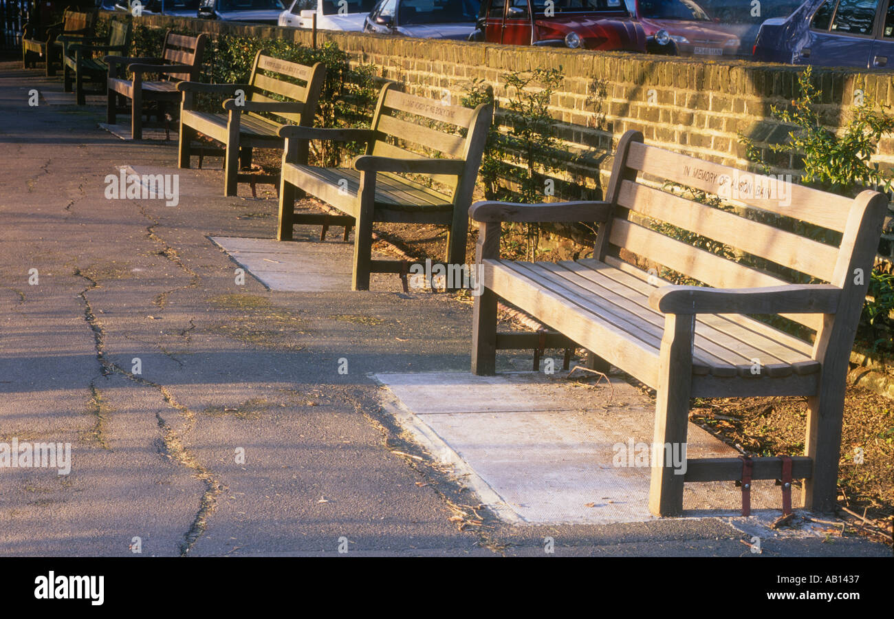 Park Benches in Richmond London England by Steven Dusk Stock Photo - Alamy