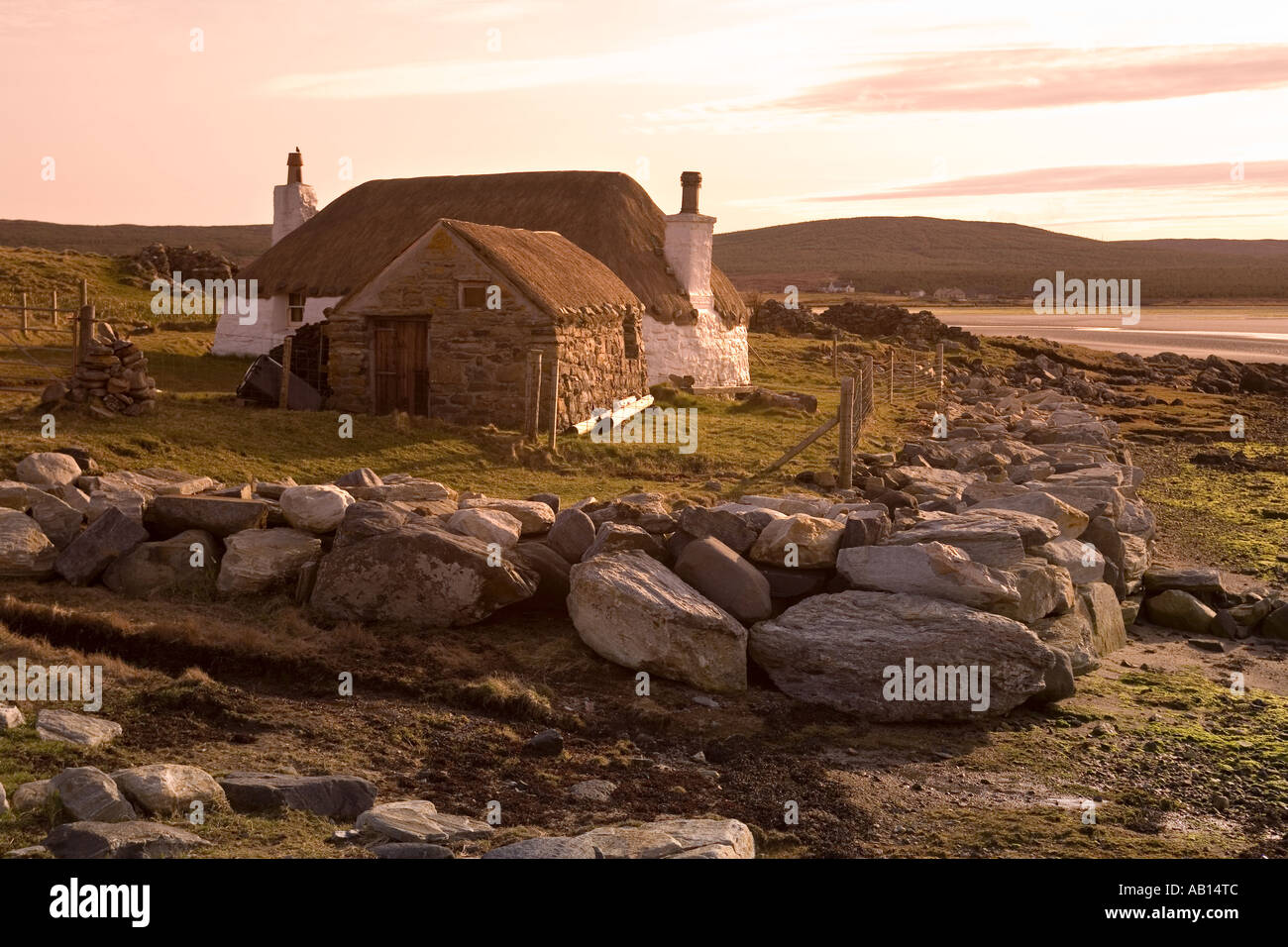 UK Scotland Western Isles Outer Hebrides North Uist restored coastal ...