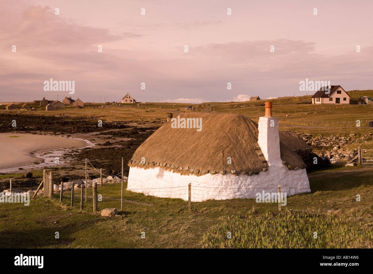 UK Scotland Western Isles Outer Hebrides North Uist restored coastal ...