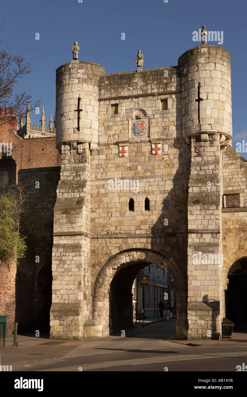 BOOTHAM BAR ROMAN GATEWAY IN YORK CITY WALL YORKSHIRE ENGLAND Stock ...