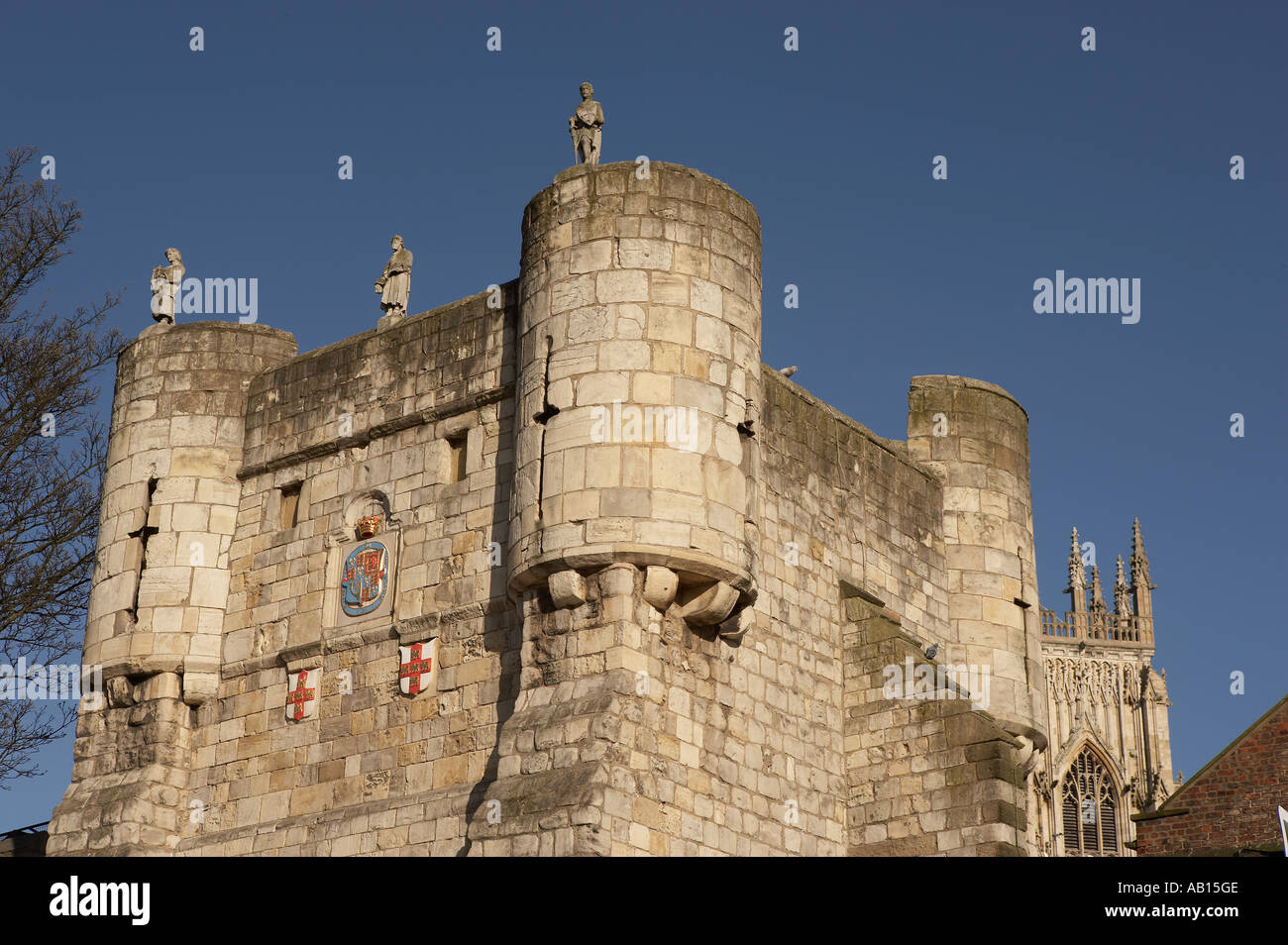 BOOTHAM BAR ROMAN GATEWAY IN YORK CITY WALL YORKSHIRE ENGLAND Stock ...