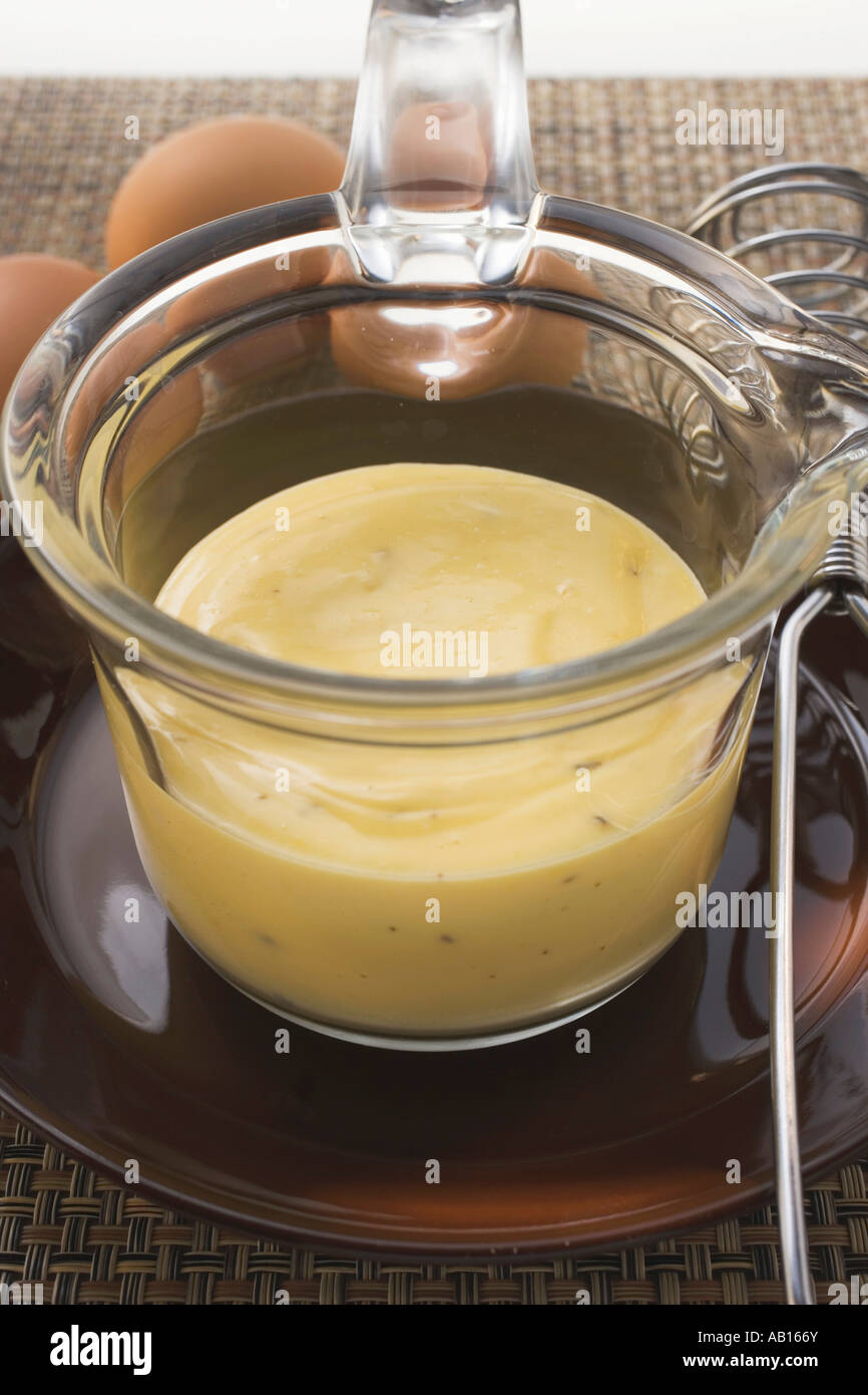 Mayonnaise in a small glass pan FoodCollection Stock Photo - Alamy