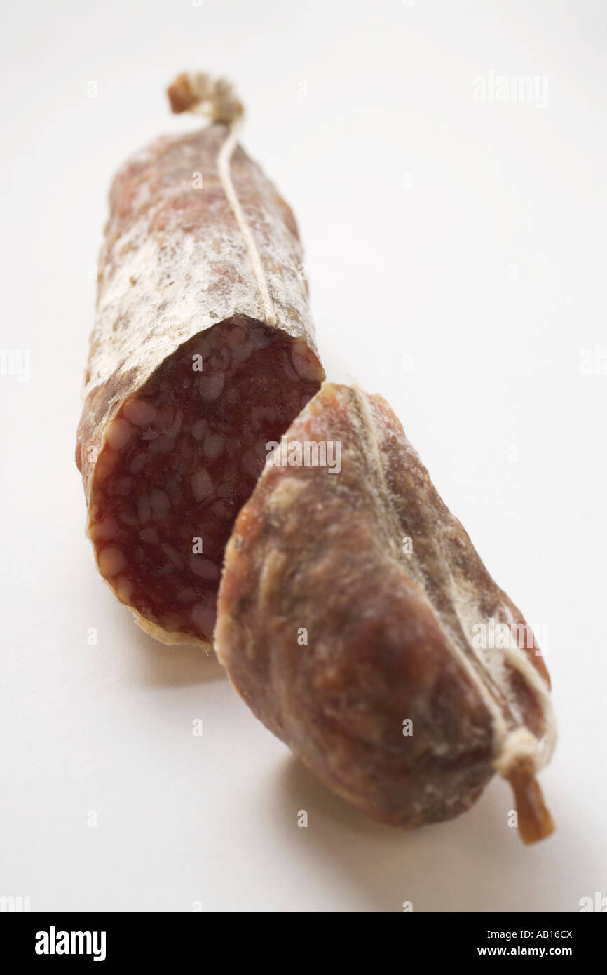 Italian salami cut in two FoodCollection Stock Photo - Alamy