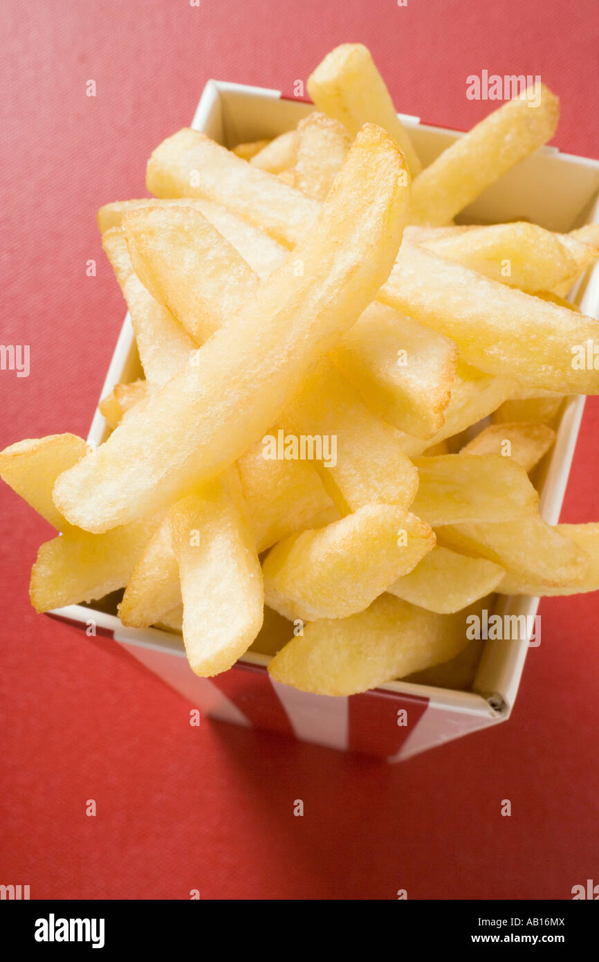 Chips in striped box FoodCollection Stock Photo - Alamy