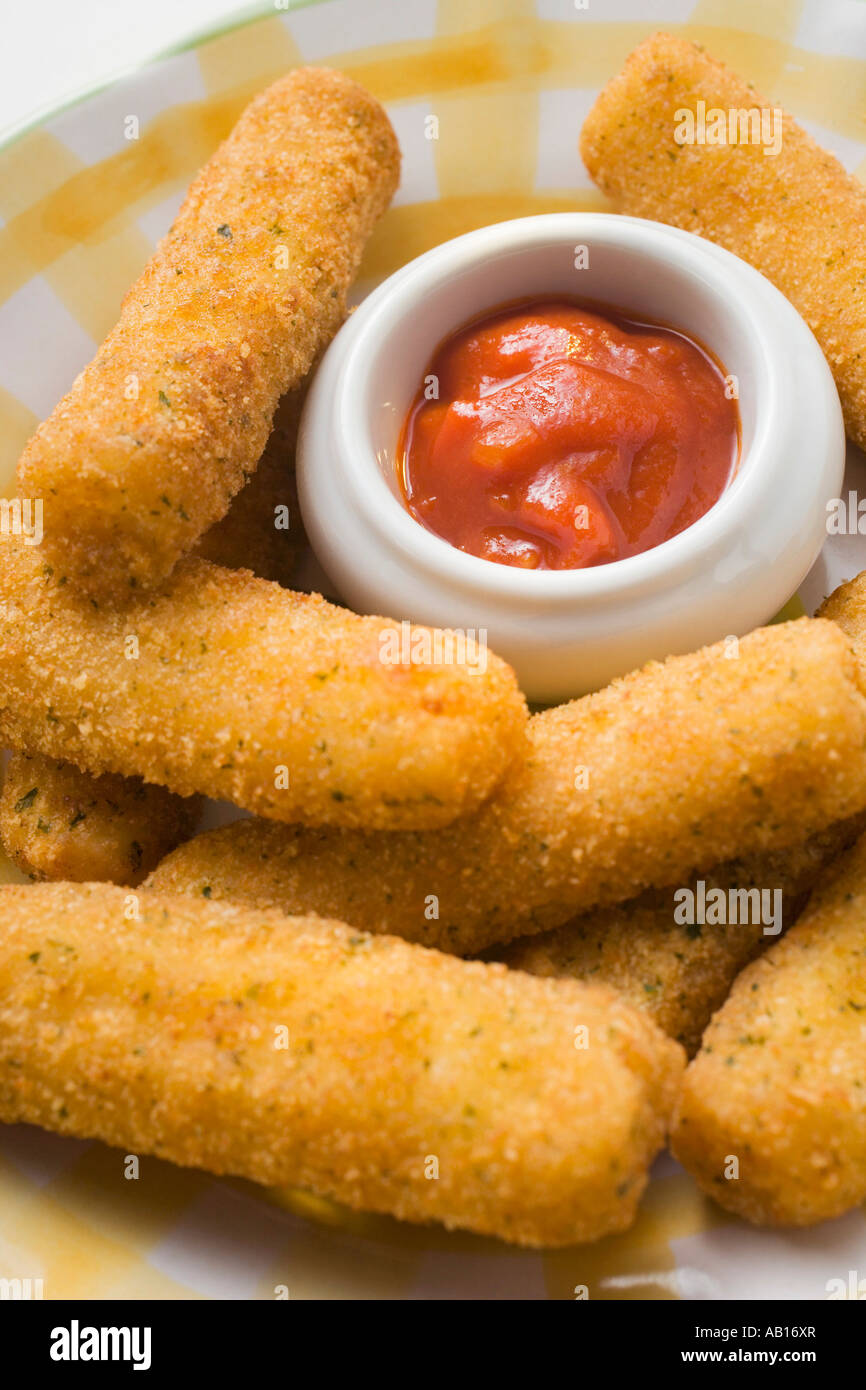 Mozzarella sticks with marinara sauce FoodCollection Stock Photo - Alamy
